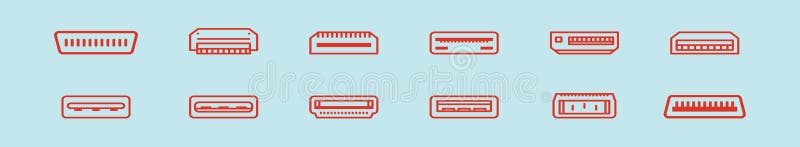 Vector Illustration of Computer Ports in the World Stock Illustration ...
