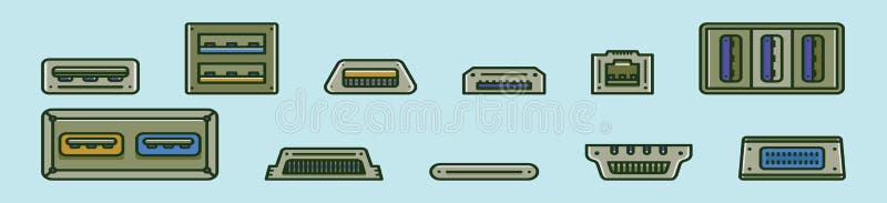 Vector Illustration of Computer Ports in the World Stock Illustration ...