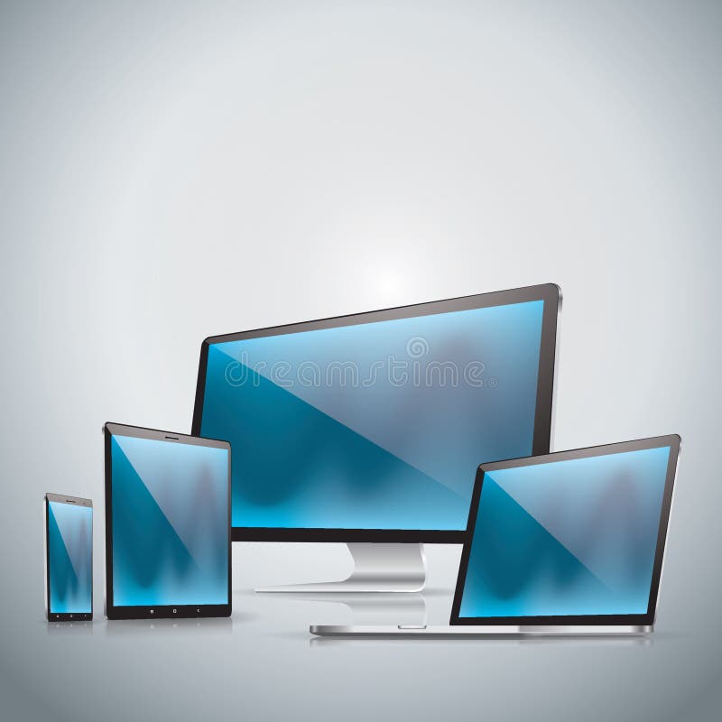 Set of Computer Products. Vector Illustration Decorative Design Stock ...