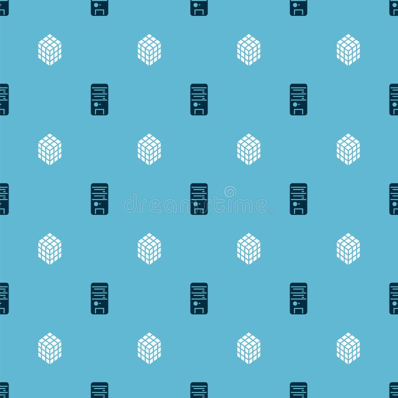 Set Computer and Rubik Cube on Seamless Pattern. Vector Stock Vector ...