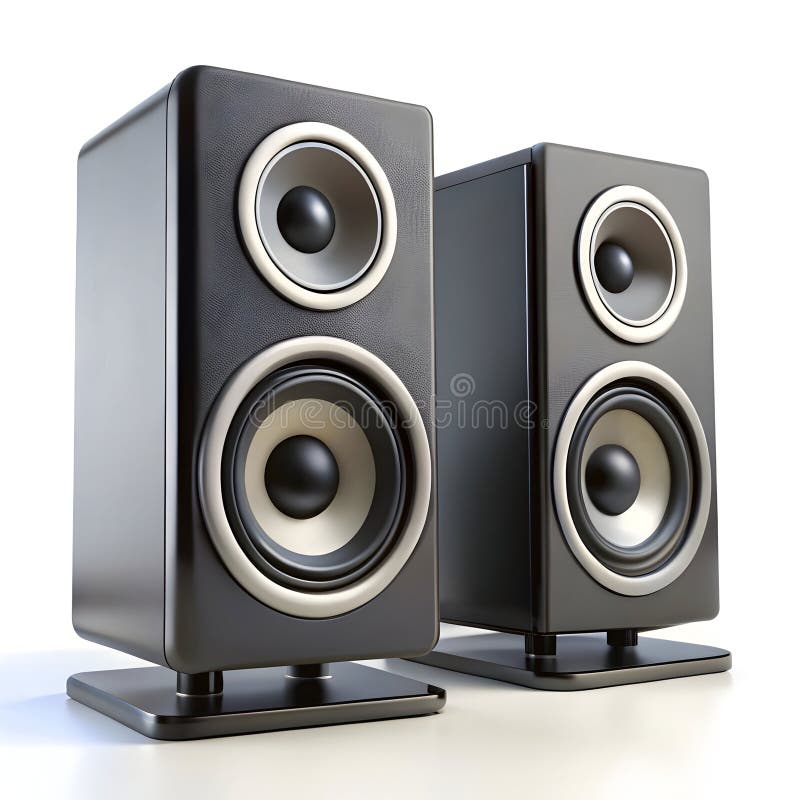 A Set of Computer Speakers with a Minimalistic Design Stock ...