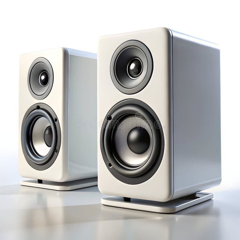 A Set of Computer Speakers with a Minimalistic Design Stock ...