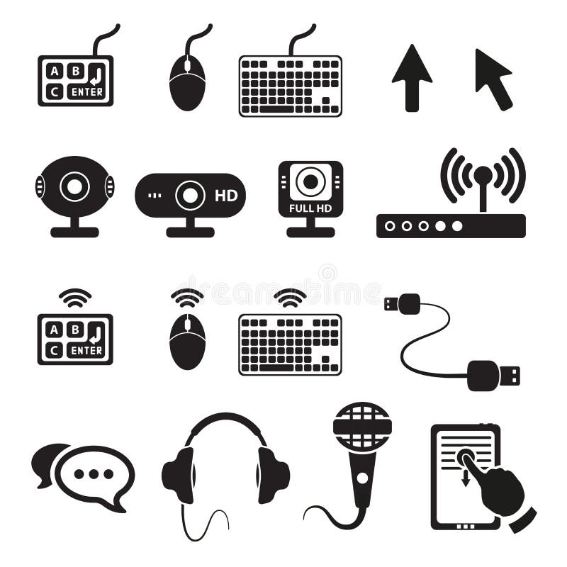 Set of Computer Hardware Icons Stock Vector - Illustration of black ... Set of Computer Hardware Icons Stock Vector - Illustration of black ...