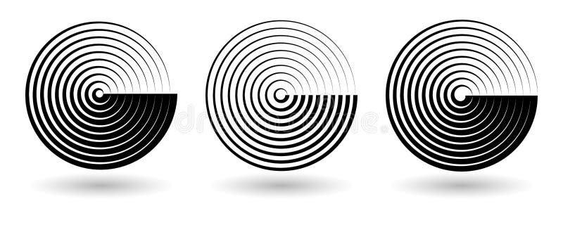 Set of Concentric Circles Geometric Element Stock Vector - Illustration ...