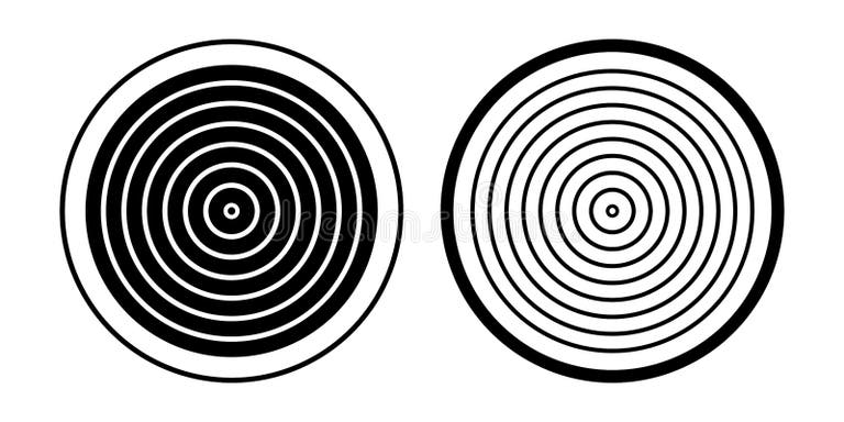 Concentric Rings Circle Design Elements. Abstract Geometric Icons Set ...