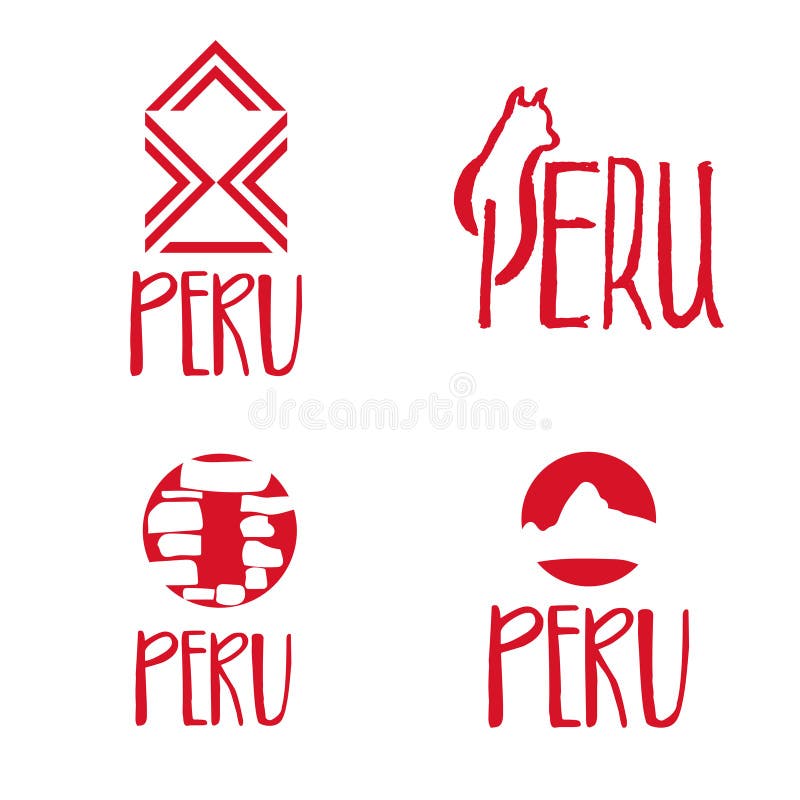 Set of Concept Logo Template for Peru Theme. Stock Vector ...