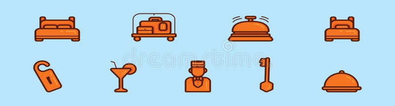 Set of Concierge Cartoon Icon Design Template with Various Models ...
