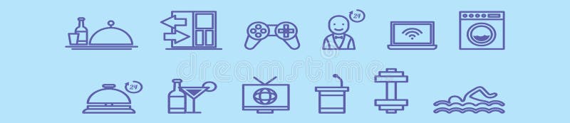 Set of Concierge Cartoon Icon Design Template with Various Models ...