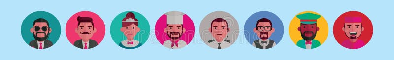 Set of Concierge Cartoon Icon Design Template with Various Models ...