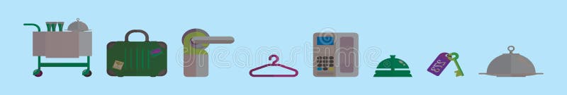 Set of Concierge Cartoon Icon Design Template with Various Models ...