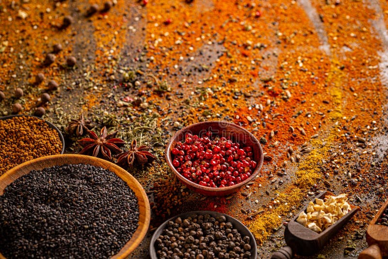 Set of condiments stock image. Image of scattered, food - 158649167