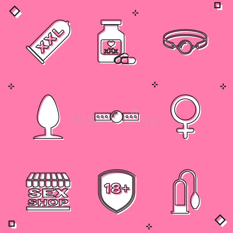 Set Condom Safe Sex Bottle With Pills For Potency Silicone Ball Gag