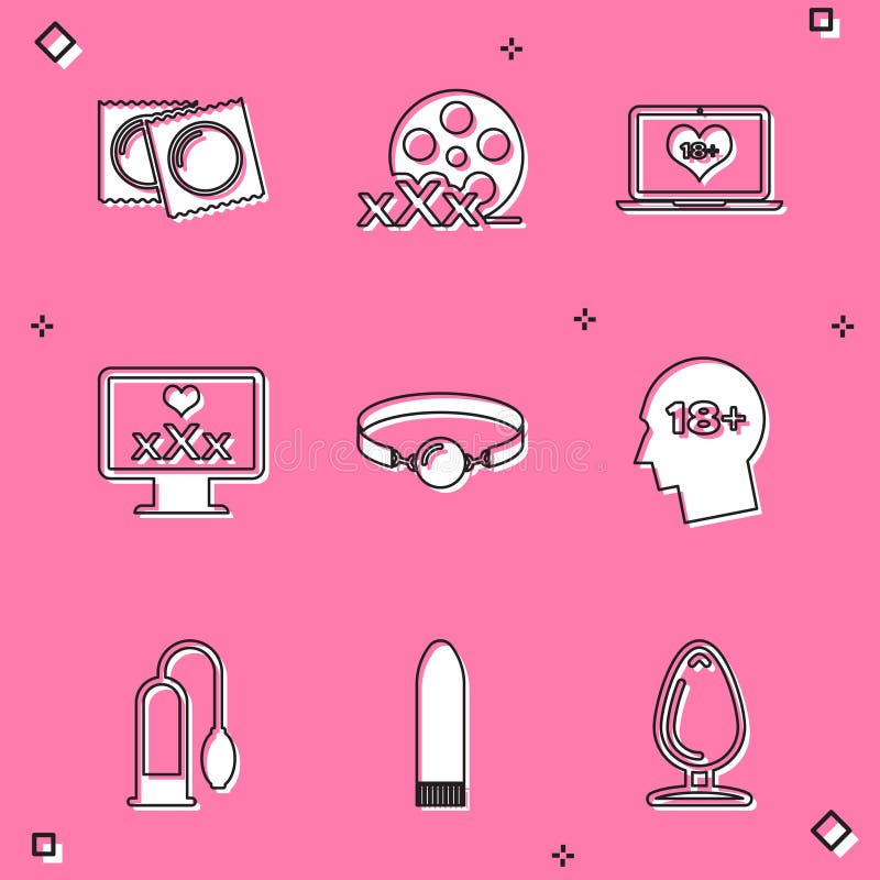 Set Condoms In Package Film Reel With Sex Laptop 18 Plus Content