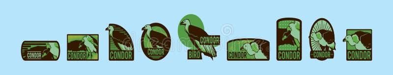 Set of Condor Logo Cartoon Icon Design Template with Various Models ...