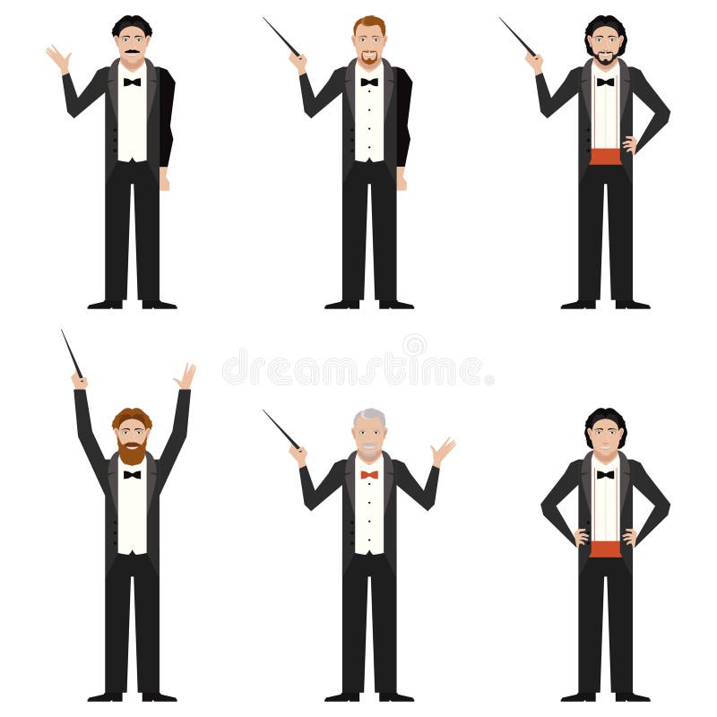 Set of Conductors stock vector. Illustration of gesture - 74547595