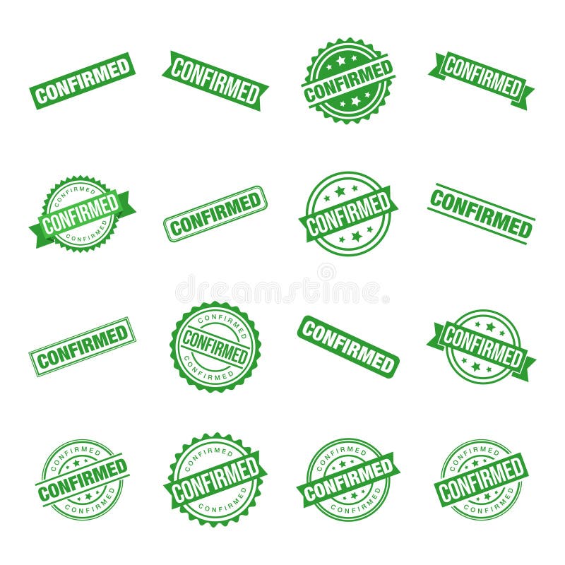 Set Confirmed Letter Rubber Stamp Template Stock Vector - Illustration ...