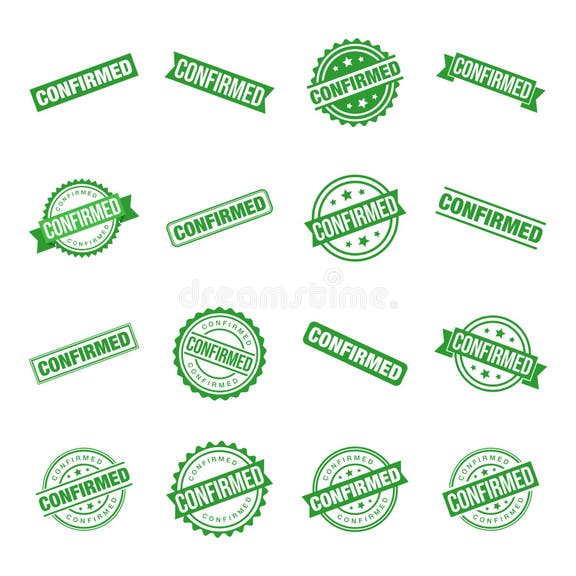 Set Confirmed Letter Rubber Stamp Template Stock Vector - Illustration ...