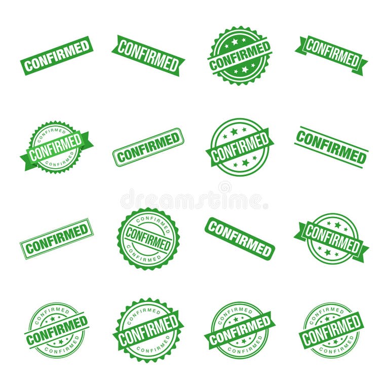 Set Confirmed Letter Rubber Stamp Template Stock Vector - Illustration ...