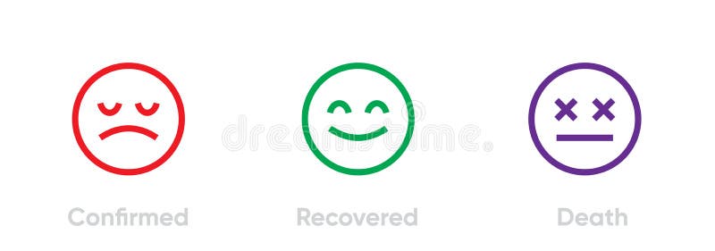 Set of Confirmed, Recovered and Death Icons. Editable Vector Vector ...