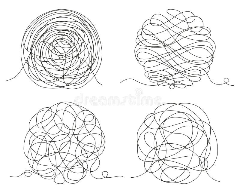 A Set of Confusing Thoughts. Vector. Doodle. Black. Stock Illustration ...