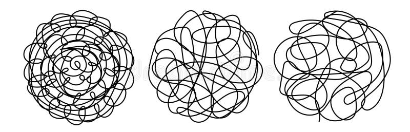 A Set of Confusing Thoughts. Vector. Doodle. Black. Stock Illustration ...