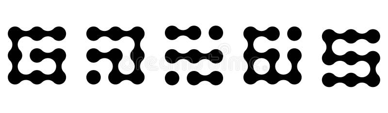 Set of Connected Black Dots. Transition Metaballs. Integration Symbol ...