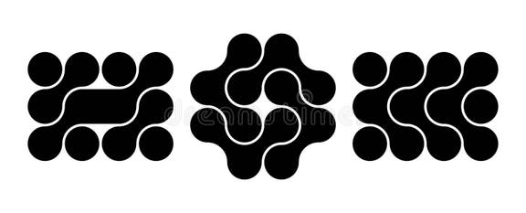 Set of Connected Black Dots. Transition Metaballs. Integration Symbol ...