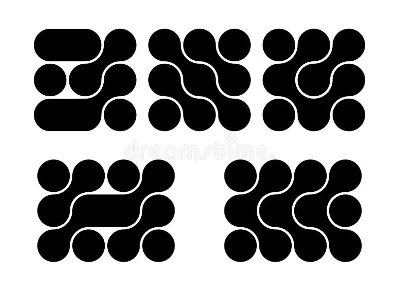 Set of Connected Black Dots. Transition Metaballs. Integration Symbol ...