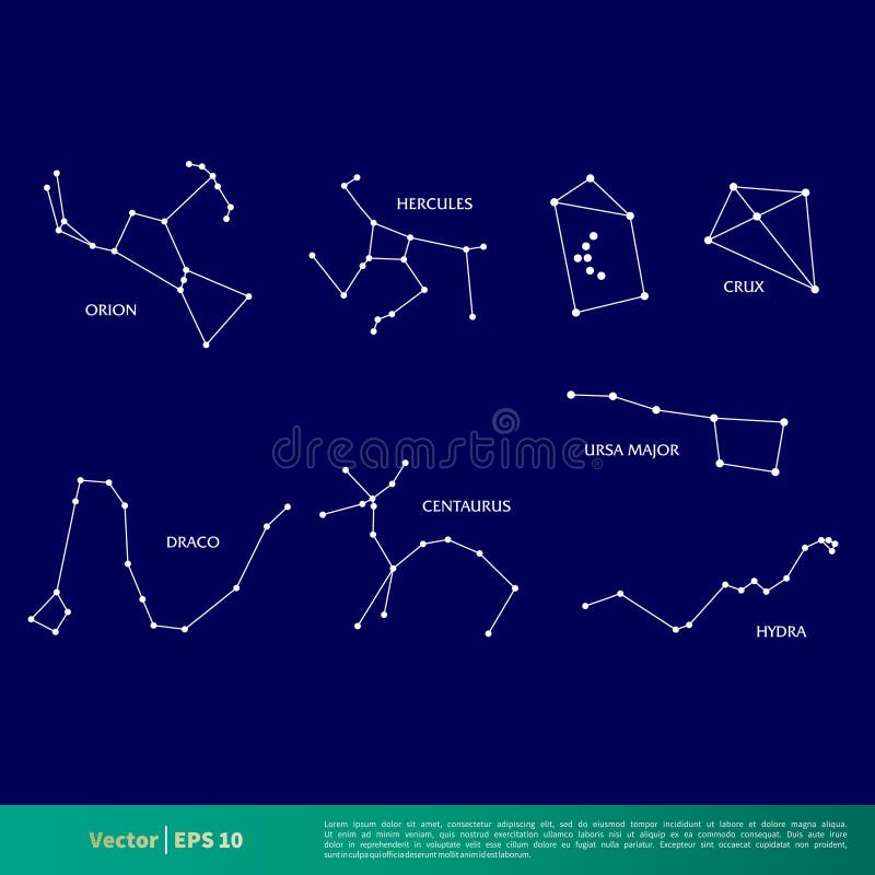 Set Constellation Star Icon Vector Logo Template Illustration Design ...
