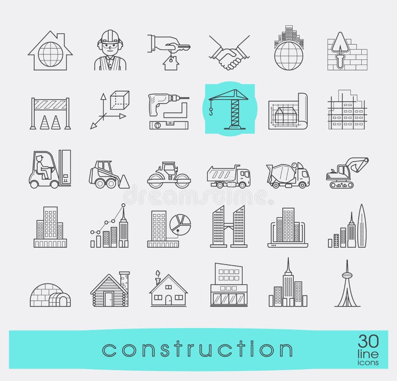 Set of construction icons. stock vector. Illustration of business ...