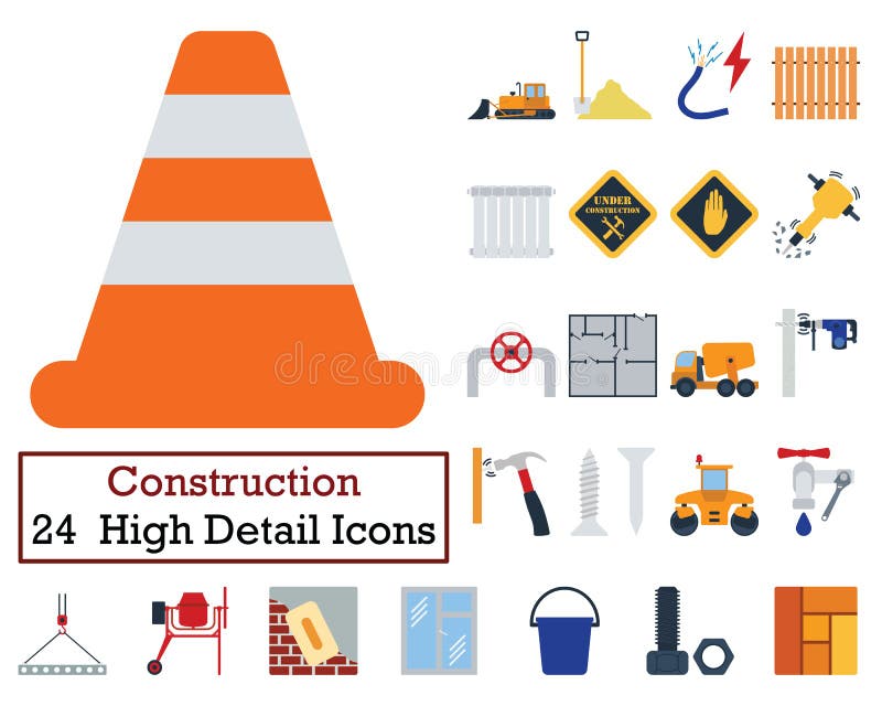 Set of construction icons stock vector. Illustration of construction ...