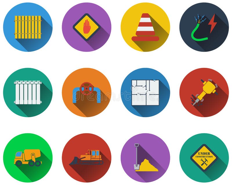 Set of construction icons stock vector. Illustration of construction ...