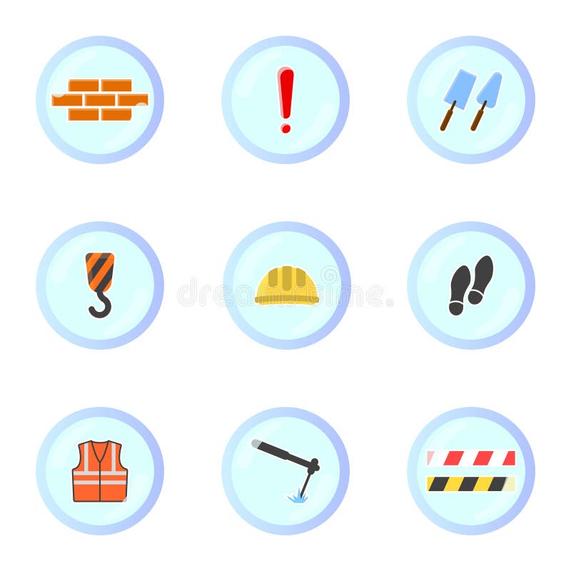 Set of Construction Icons. Various Stages of Construction, Design ...