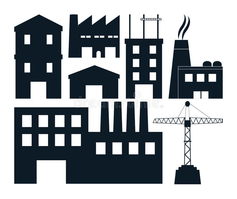 Set of construction icons stock vector. Illustration of exterior ...