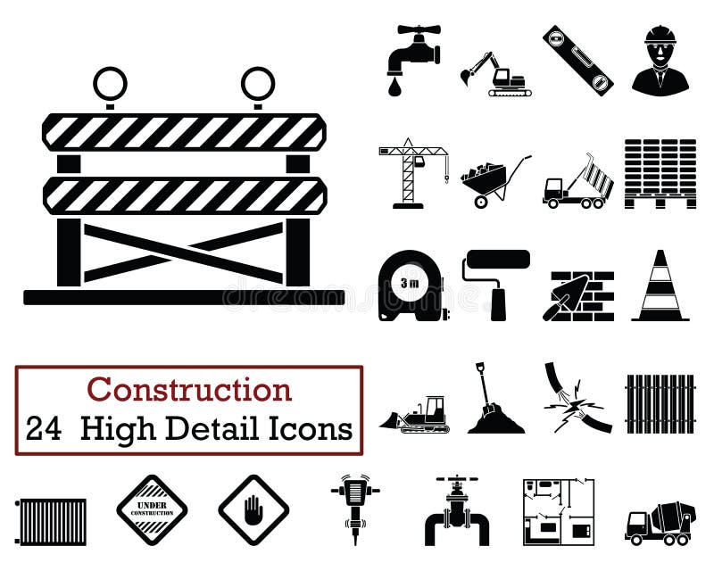 Set of construction icons stock vector. Illustration of construction ...