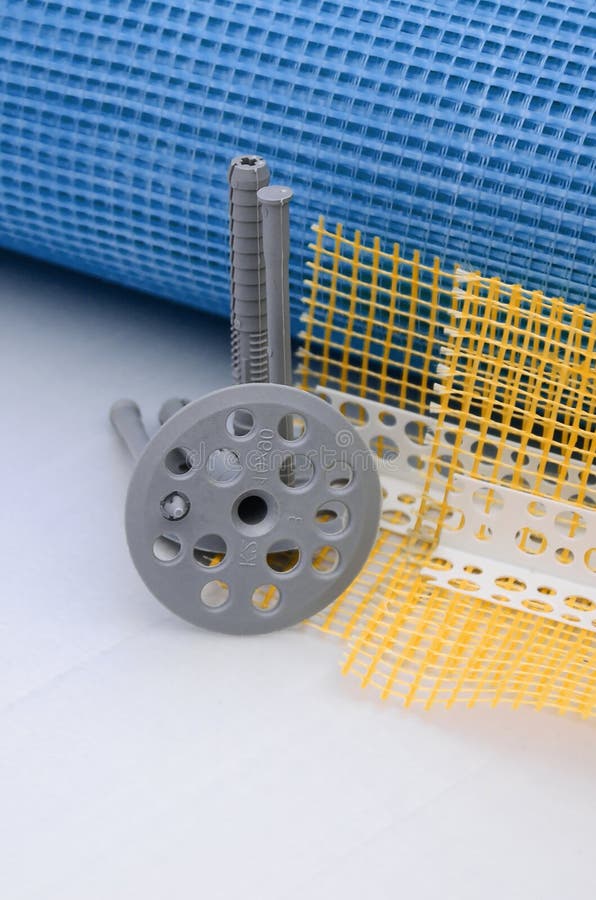 A Set of Construction Items for the Insulation of Walls. Plastic Dowels ...