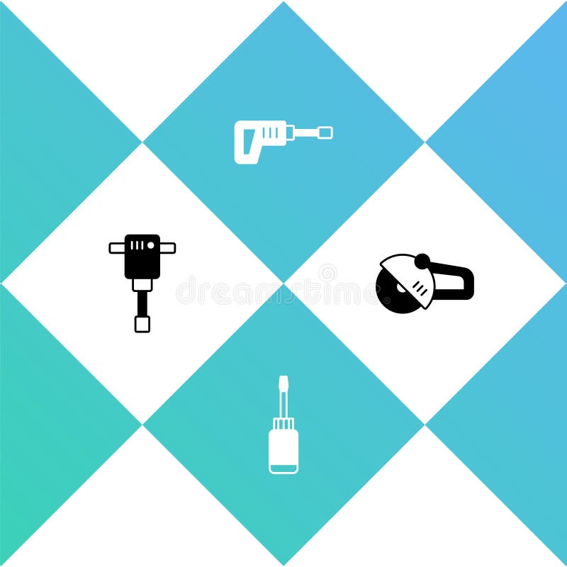 Set Construction Jackhammer, Screwdriver, Rotary Drill Machine and ...