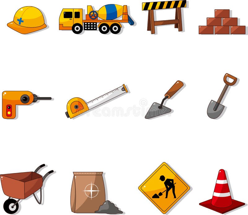 Road work. stock vector. Illustration of site, concrete - 24232572