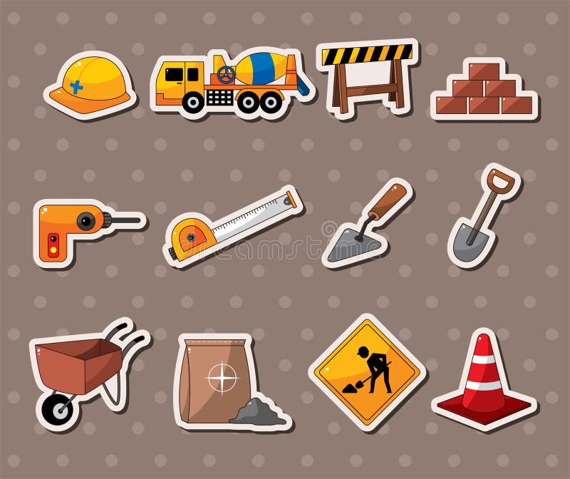 Construction Icon Set stock vector. Illustration of architecture - 6869454