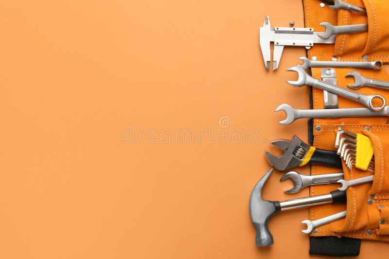 Set of Construction Tools on Color Background Stock Photo - Image of ...