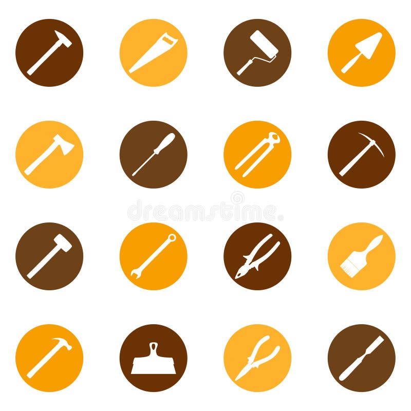 Set of Construction Tools on Color Background, Illustration Stock ...