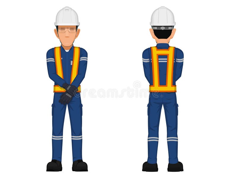 Set of Construction Worker in the Position of Holding His Hand Stock ...