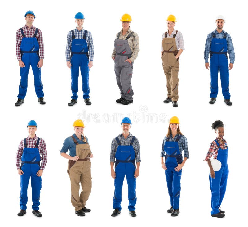 Set of Construction Workers Stock Image - Image of contractor ...