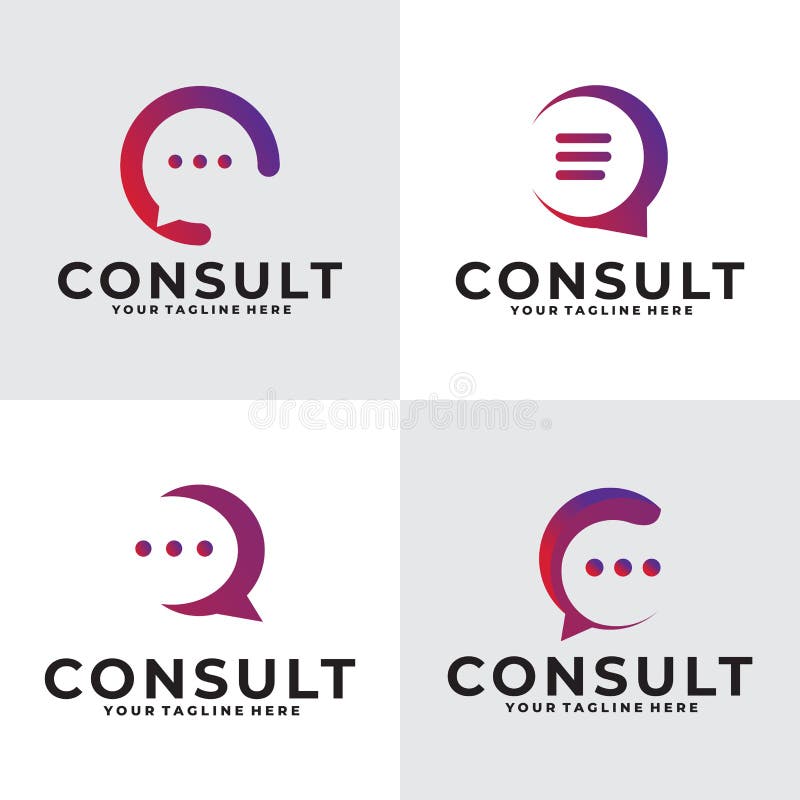 Set of Consult Logo Vector Design Template Stock Vector - Illustration ...