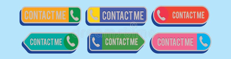 Set of Contact Me Cartoon Icon Design Template with Various Models ...