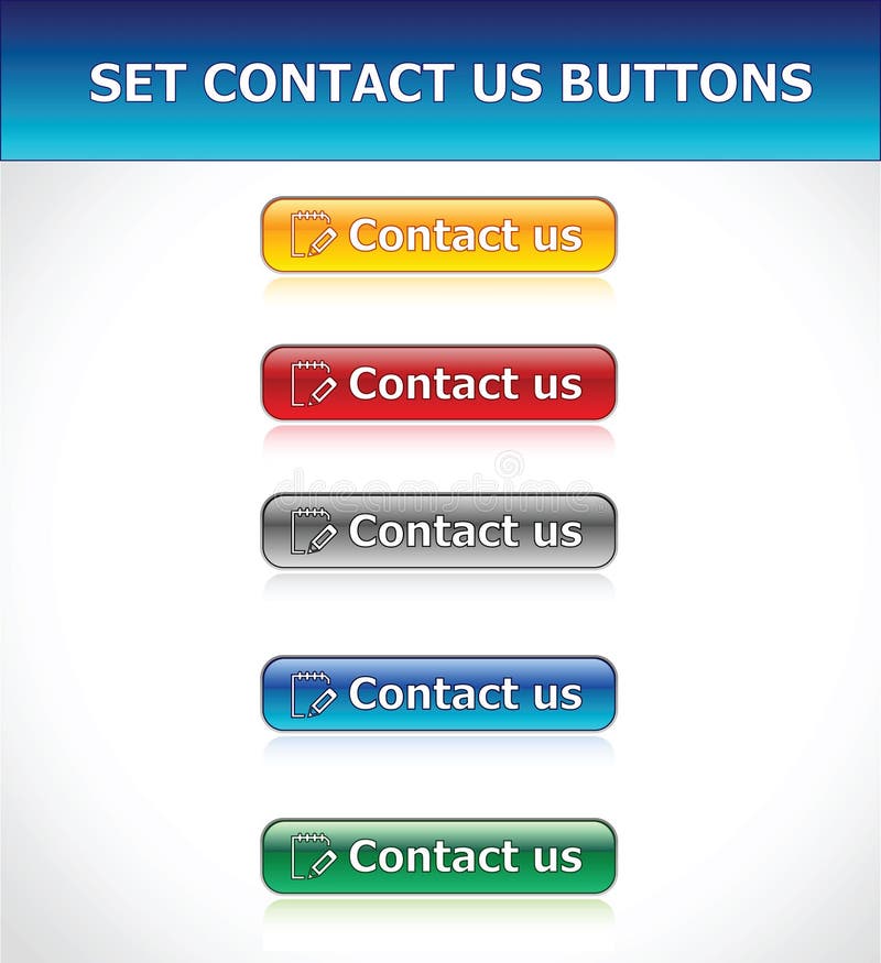 Set Contact Us Buttons stock vector. Illustration of contact - 13572523