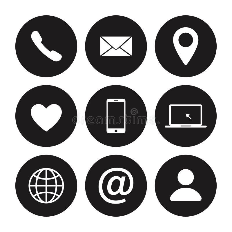 Contact Icon Set. Phone, Location, Mail, Web Site. Stock Vector ... Contact Icon Set. Phone, Location, Mail, Web Site. Stock Vector ...