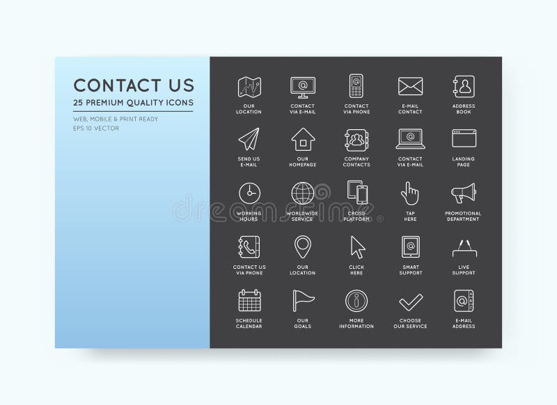 Set of Contact Us Service Elements and Assistance Support Can Be Stock ...