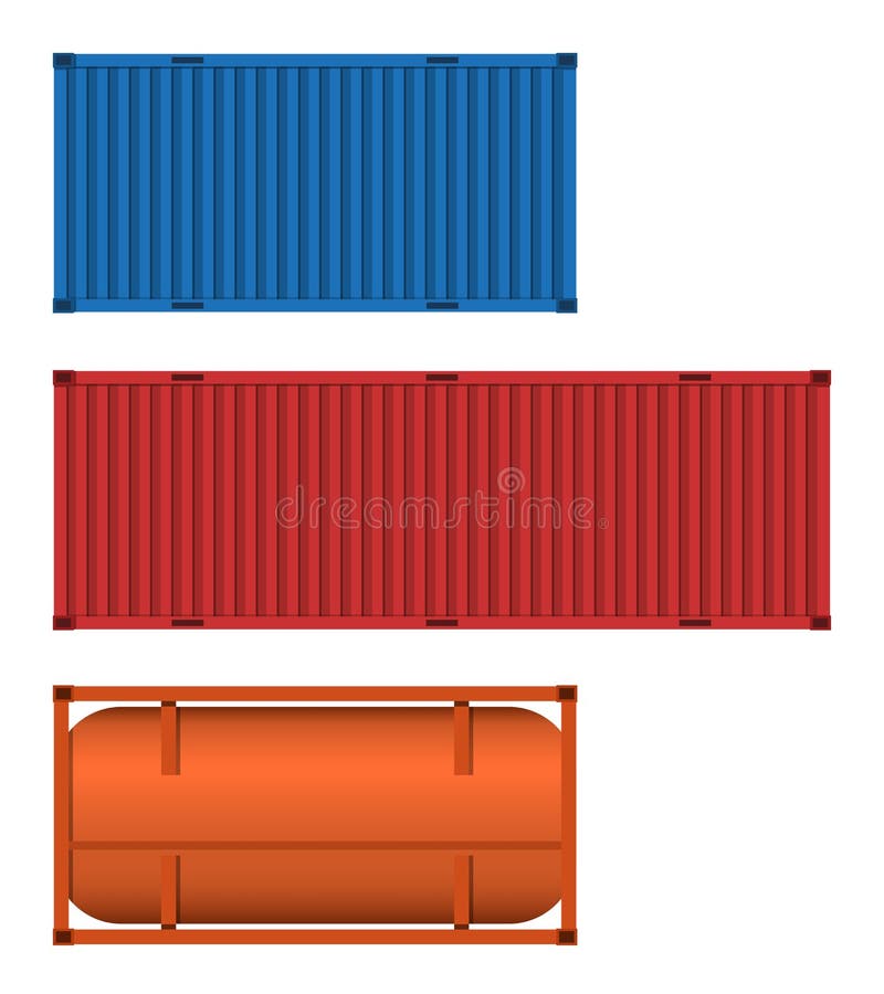 Set of container and tank stock vector. Illustration of ship - 80858325