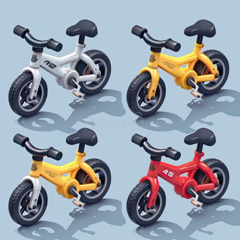 The Set Contains Various Types of Bicycles, Including Wheels and Tires ...